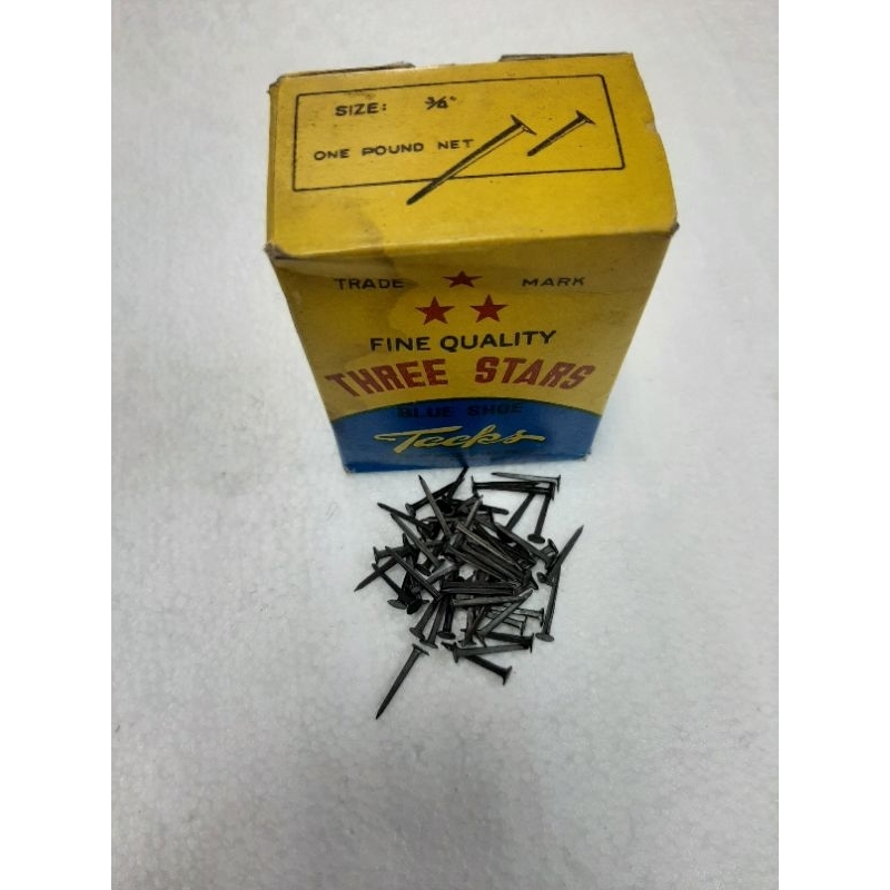 three stars nail 3/4 inch shoe tack (1box) paku kayu | Shopee Malaysia