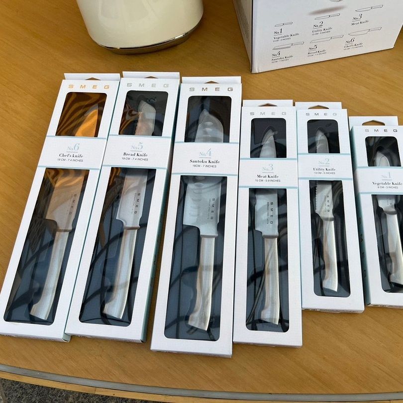 🔥SMEG knife set kitchen household antique stainless steel kitchen knife ...