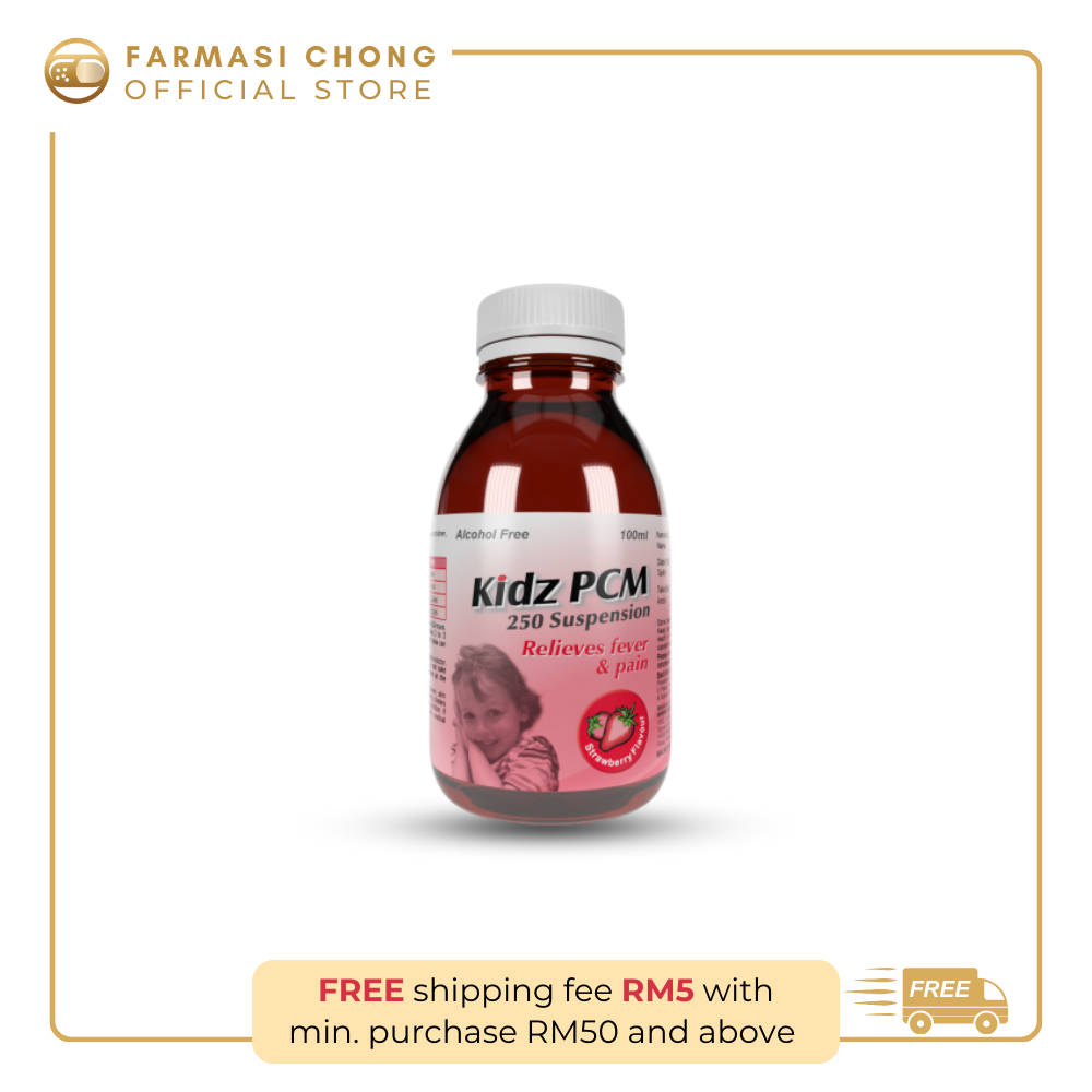 Kidz PCM 250 Suspension Paracetamol Syrup for Fever, Pain, Sore Throat ...