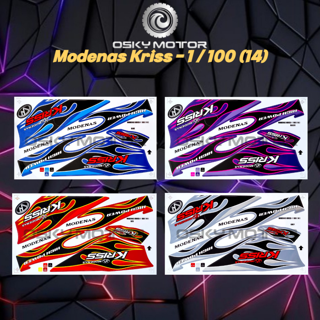 Modenas Kriss - 1 / 100 (14) - Body Sticker - Blue / Black / Red / Grey ...