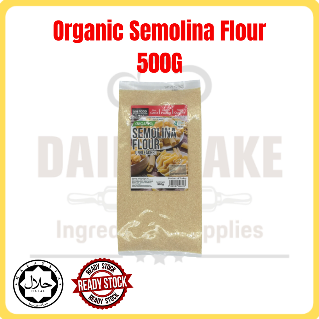 Organic Semolina Flour 500G/ Tepung Semolina Organik/有机粗面粉/Ingredients ...