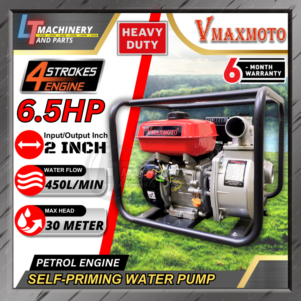 Vmaxmoto VWP50 Petrol Engine 2" Self-priming Pump Suction Pump 6.5hp ...