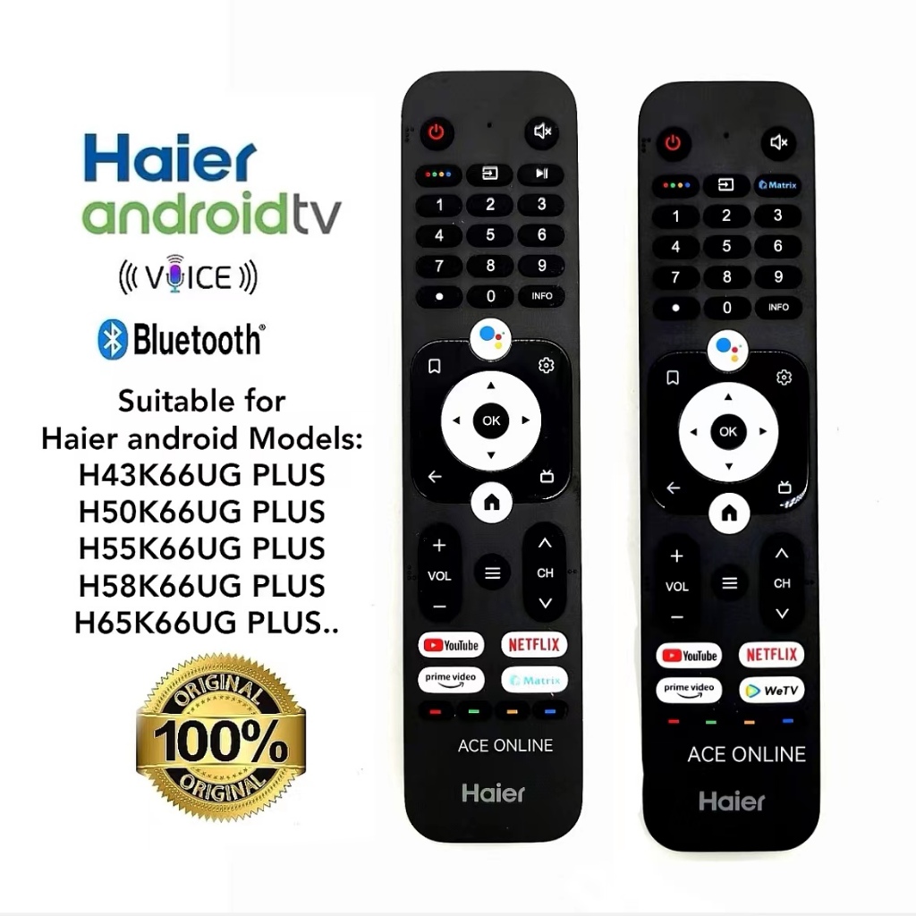 Original 2022 Haier android TV / Smart TV Remote Control HTR-U31 ...