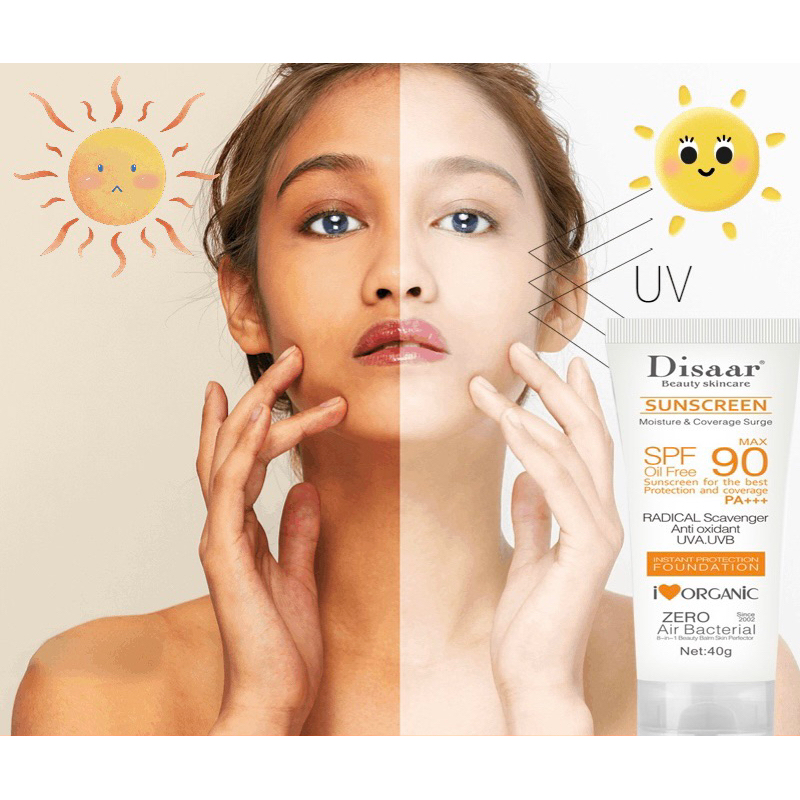 Sunblok muka Sunscreen spf90 Whitening Sun block Face and Body Disaar ...