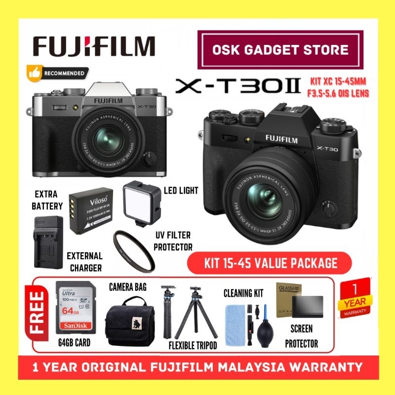 Fujifilm X-T30II X-T30 II XT30 Mark 2 Mirrorless Camera | With Free Gifts | 1 Year Fujifilm ...
