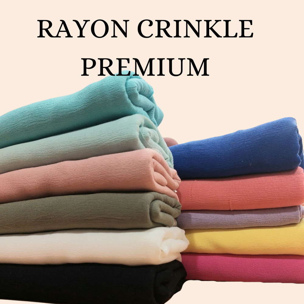 Kain Cotton Rayon Crinkle Premium Ironless Rayon Fabric 54000 | Shopee ...