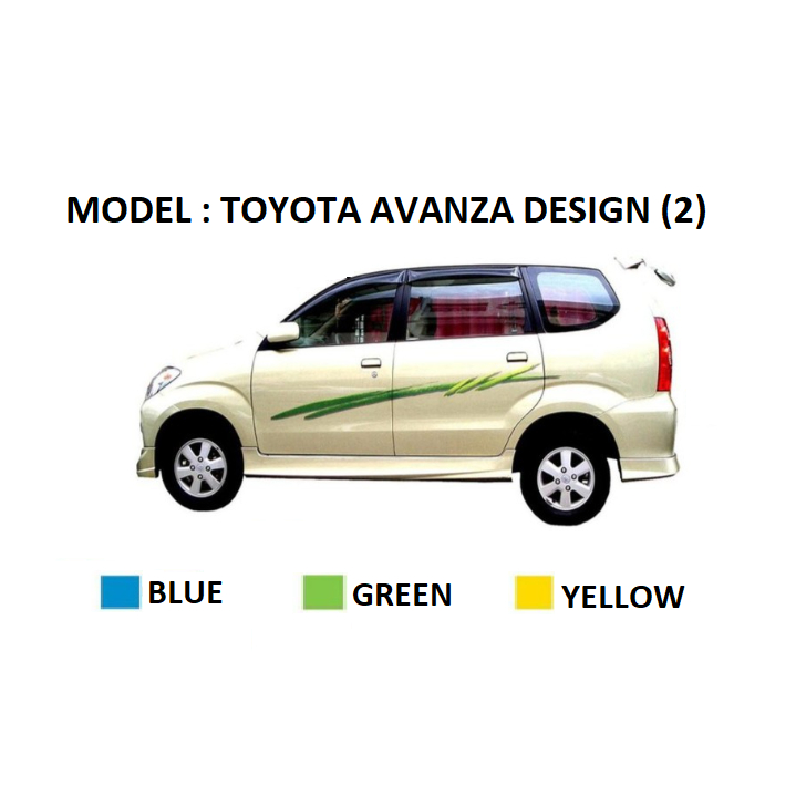 Toyota AVANZA Body Sticker Car Side Body Lining Sticker (1,2 ,3 ,4 ,5 ...