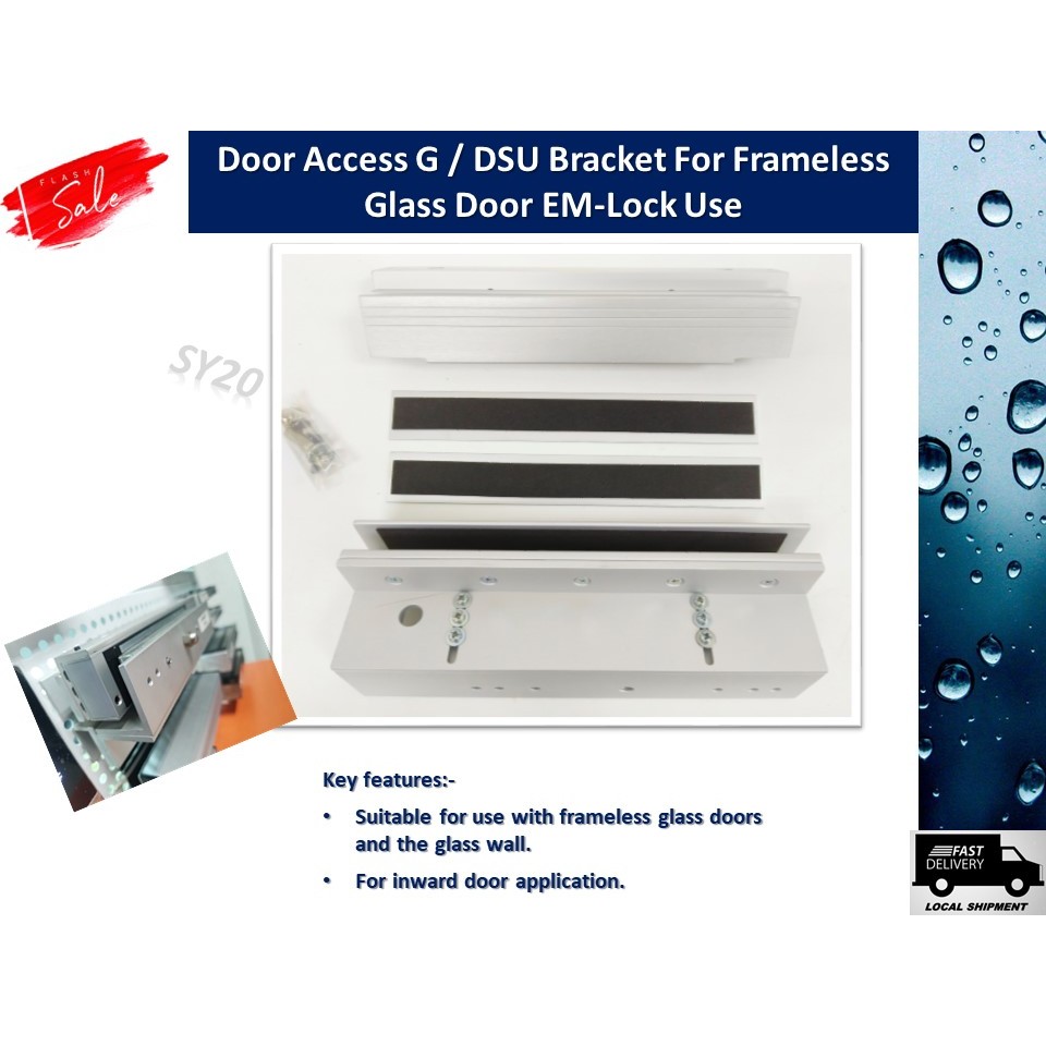 Door Access G Bracket / DSU Bracket For Frameless Glass Door Access EM ...