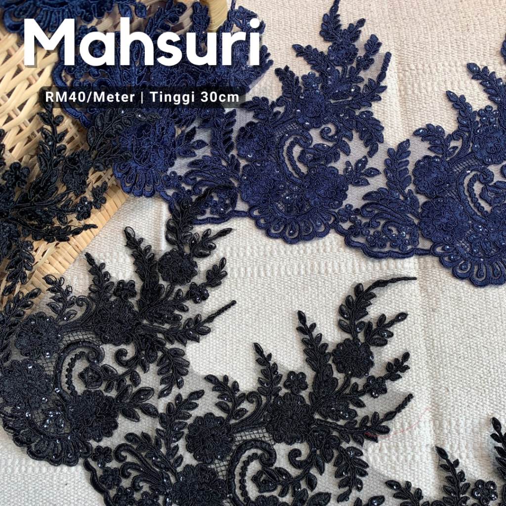 🔥READYSTOK 🔥BORDER LACE NEW DESIGN MAHSURI SIAP MANIK SEQUIN BAJU NIKAH ...