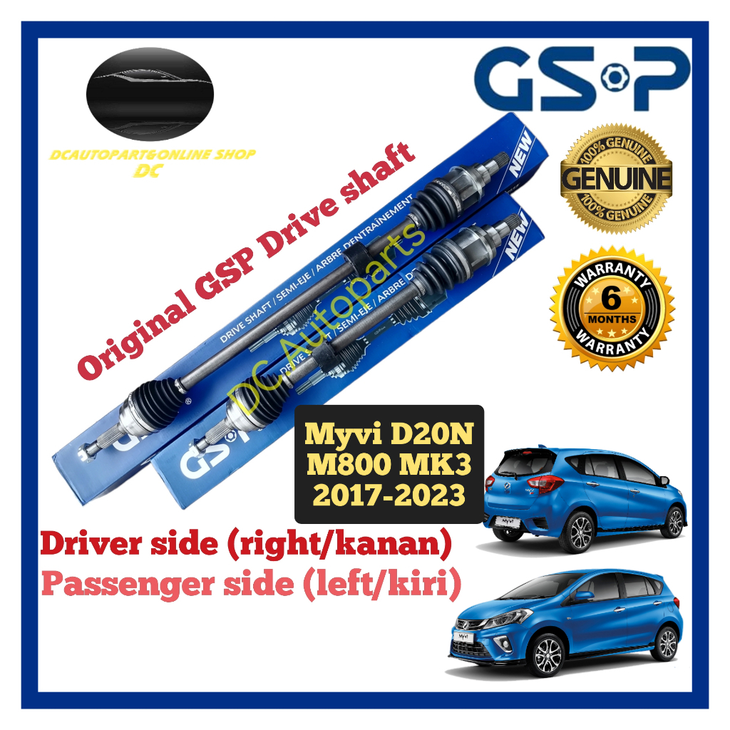 GSP DRIVE SHAFT PERODUA MYVI D20N M800 2018-2023 RIGHT DRIVER SIDE ...