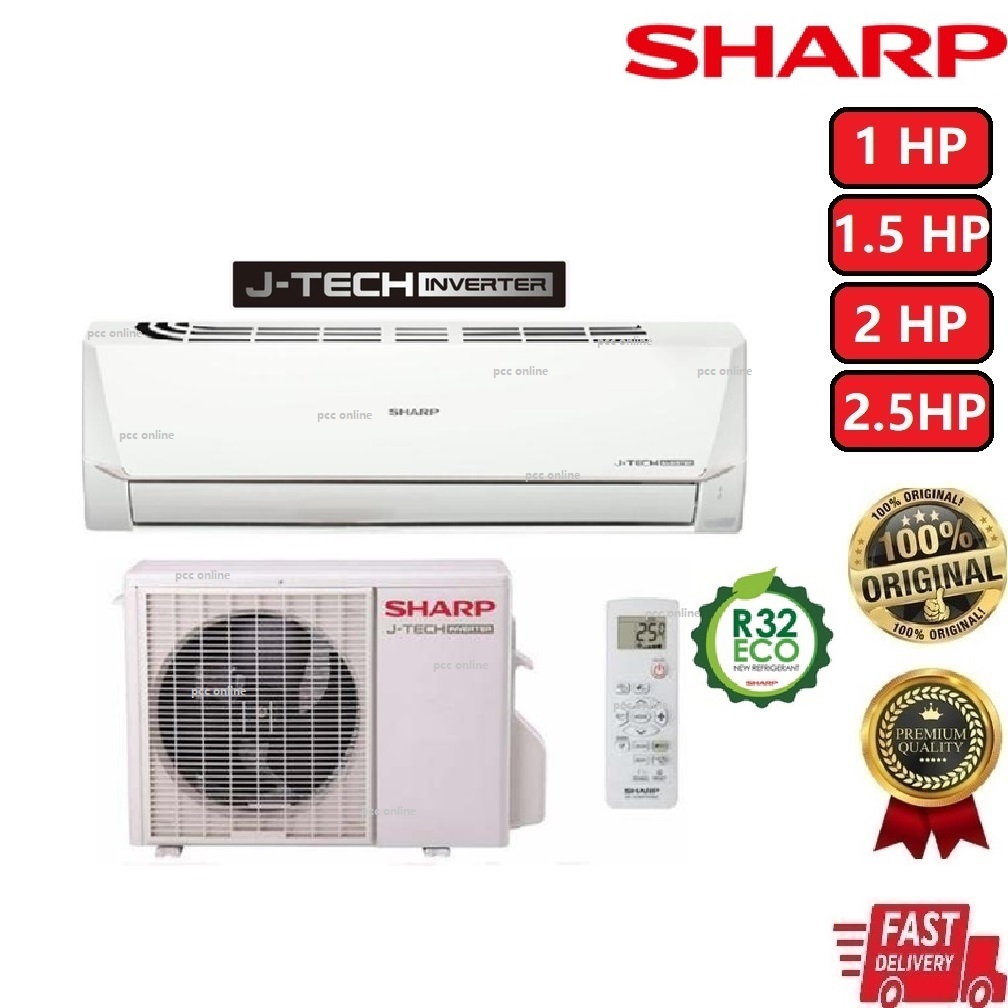 Sharp Air Conditioner J-Tech 1HP/1.5HP/2HP/2.5HP R32 (Inverter ...