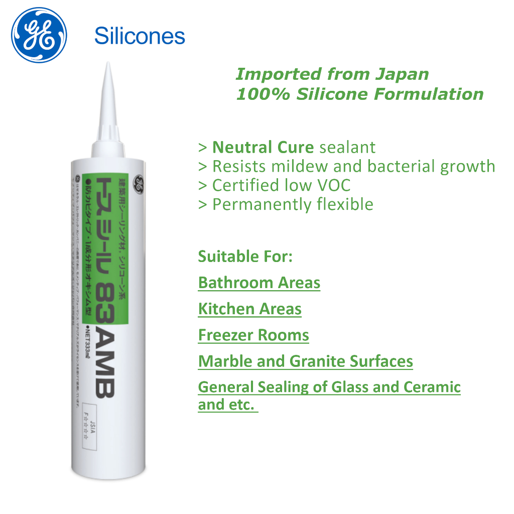 GE Silicones Tosseal 83 AMB Anti-microbial & Anti-fungal Grade Sanitary ...