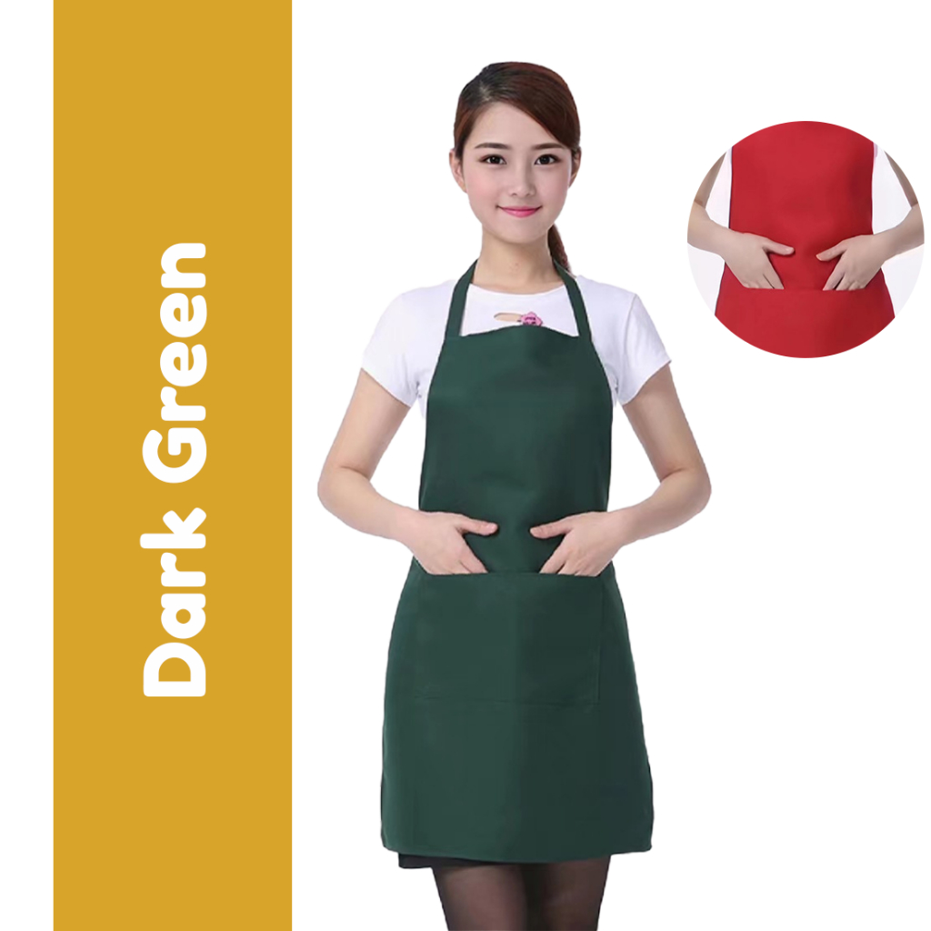 Realeos Kitchen Apron Waterproof Chef Oil Proof Kitchen Cotton Cafe ...