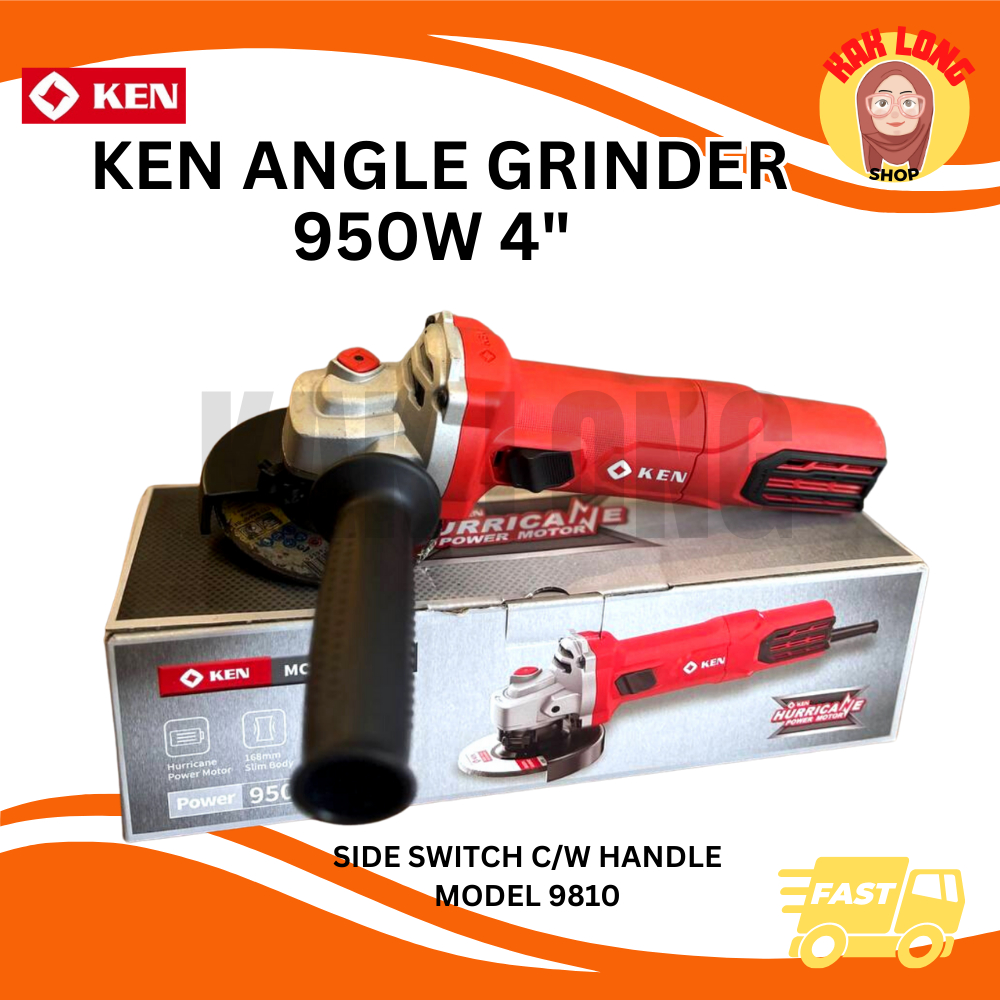 KEN ANGLE GRINDER 950W 4" SIDE SWITCH C/W HANDLE MODEL 9810 | Shopee ...