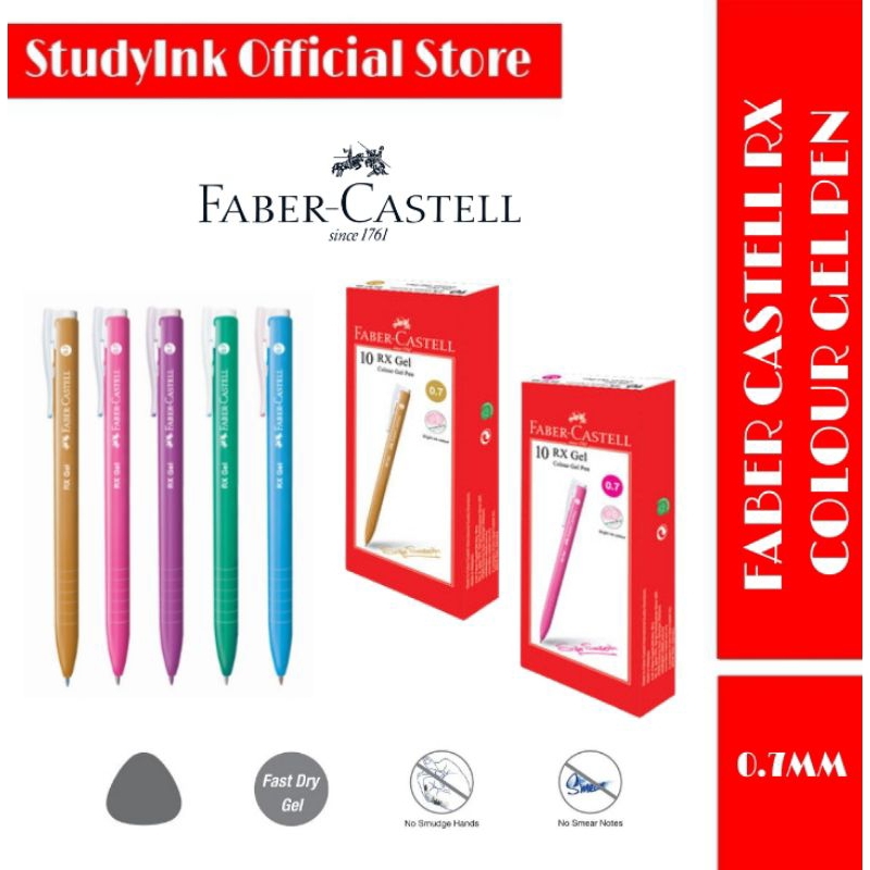 FABER-CASTELL RX COLOUR GEL PEN 0.7MM ( 10PCS PER BOX ) | Shopee Malaysia