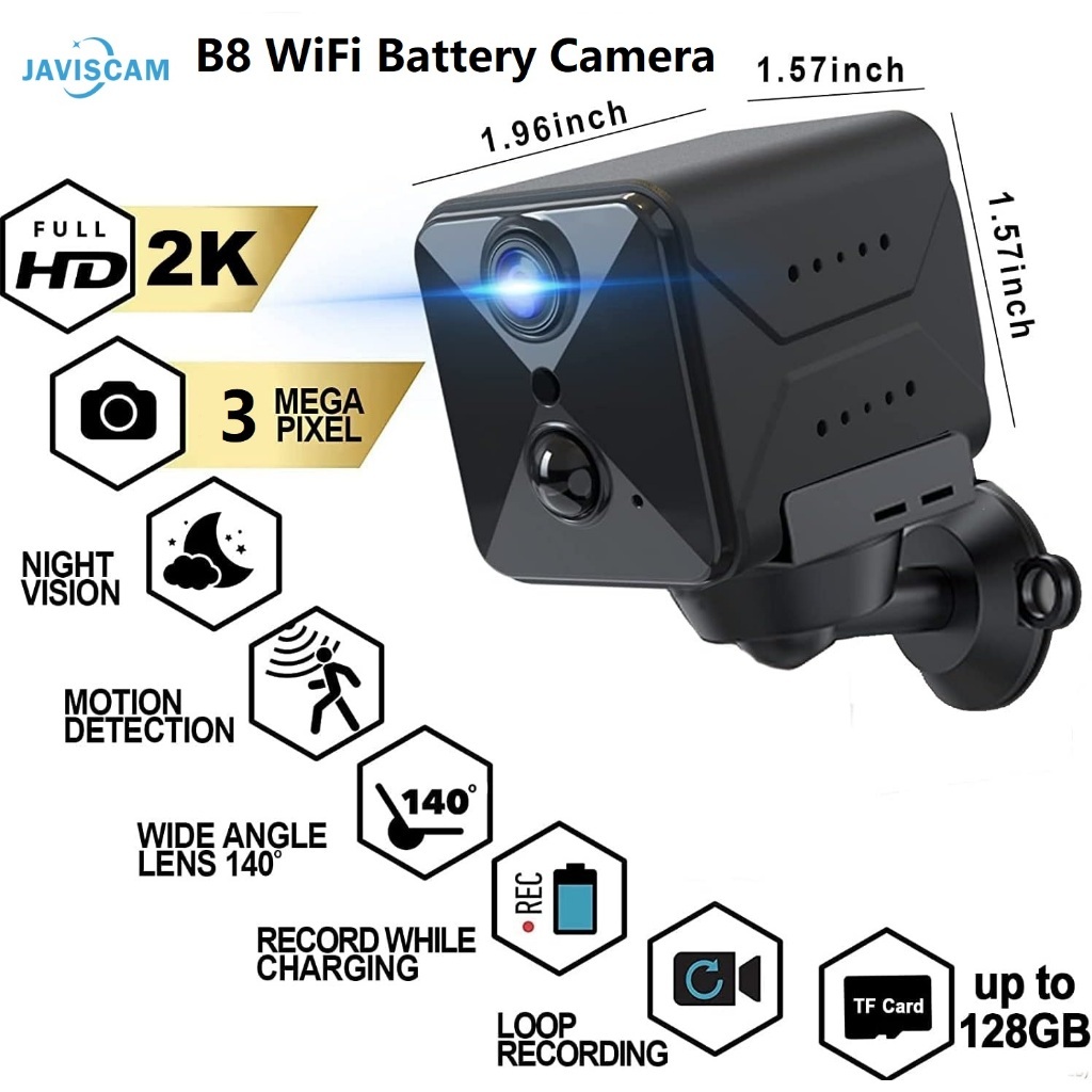 Javiscam WiFi Mini Camera, Indoor Security Camera 2K/3MP AI Motion ...