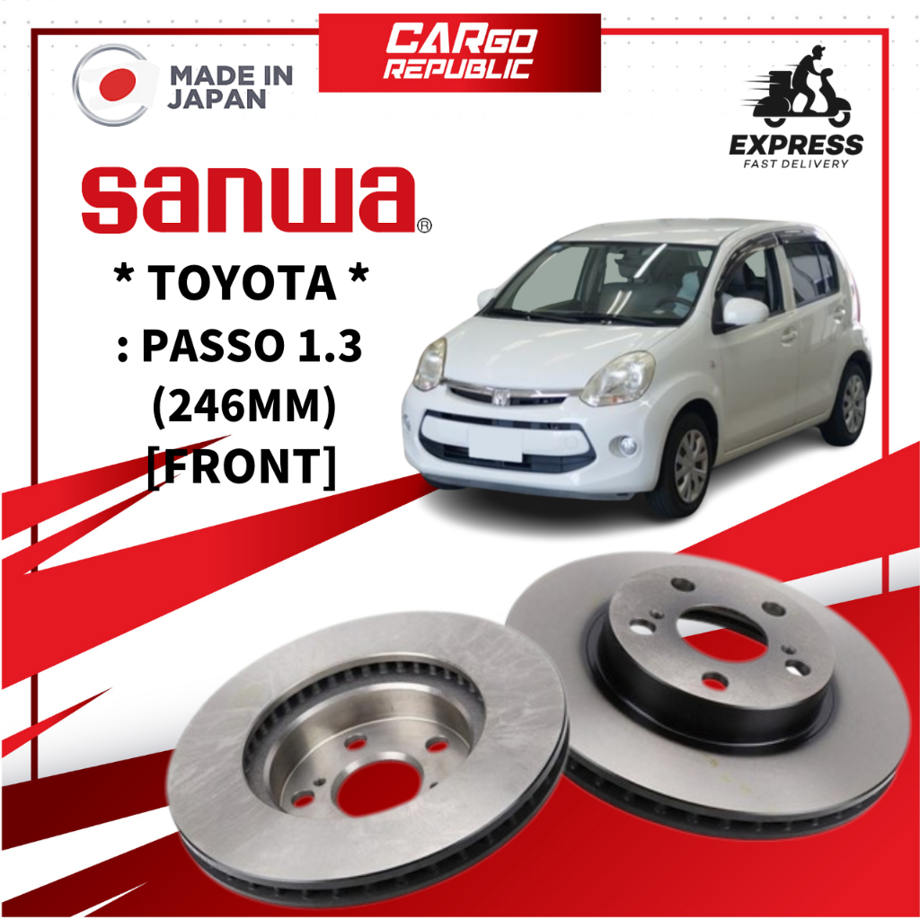 Sanwa Disc Brake Rotor Toyota Passo 1.3 (246MM) Front (Depan) 100% ...