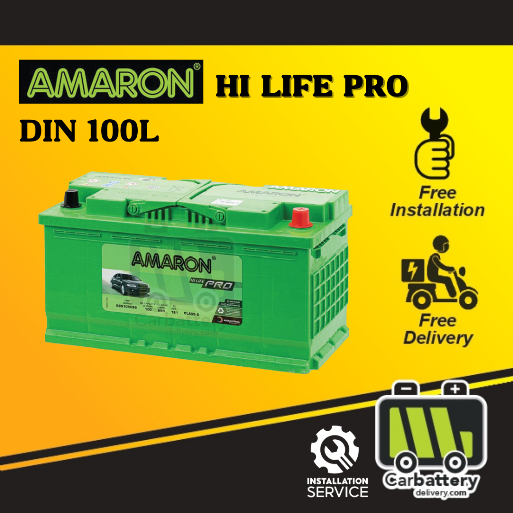 [Installation Provided] Amaron Hi Life Pro DIN100 DIN100L Car Battery Bateri Kereta | Shopee ...