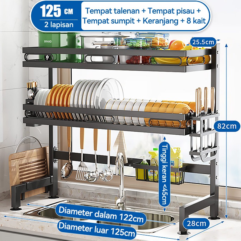 Kitchen Rack Dish Rack Rak Dapur Rak Pinggan With Cabinet Rak Sinki ...