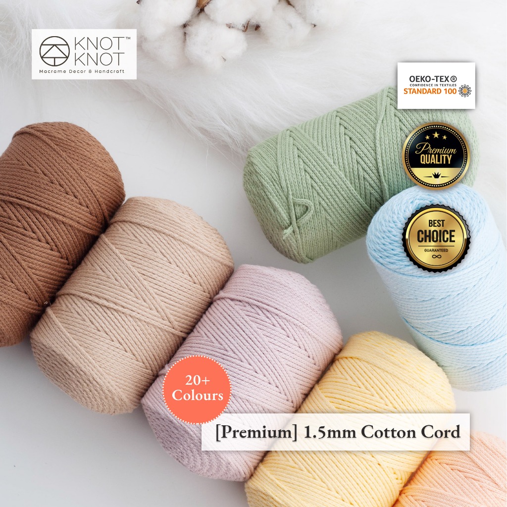 [Premium] Super Fine 1.5mm Knitted Cotton Cord | DIY Craft | Macrame ...