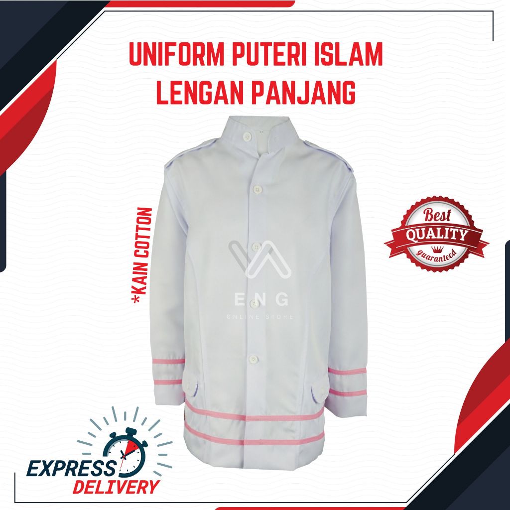 UNIFORM PUTERI ISLAM / UNIFORM KADET PUTERI ISLAM ( LENGAN PANJANG FULL ...