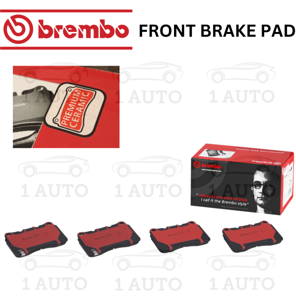 GENUINE BREMBO PREMIUM CERAMIC FRONT BRAKE PAD MITSUBISHI EVO 4 pot 5 6 7 8 9 X SUBARU WRX STi ...