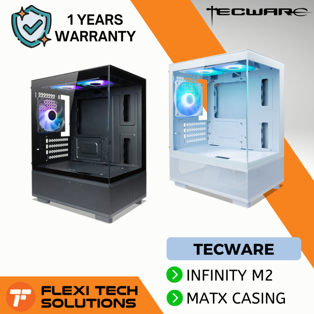 Flexi Tech TECWARE Infinity M2 ARGB MATX Case - Black & White | Shopee Malaysia