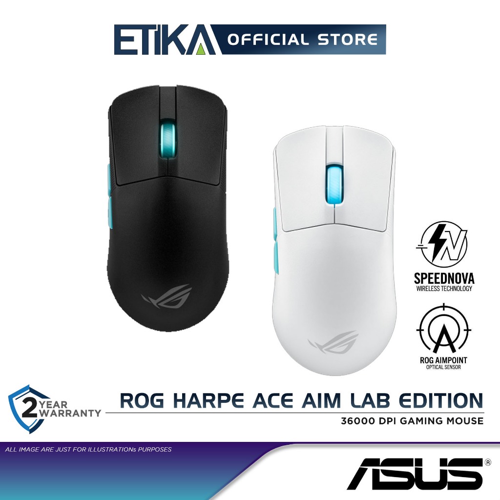 Asus P713 ROG Harpe Ace Aim Lab Edition | 36,000 DPI Lightweight 54-gram Wireless RGB Gaming ...