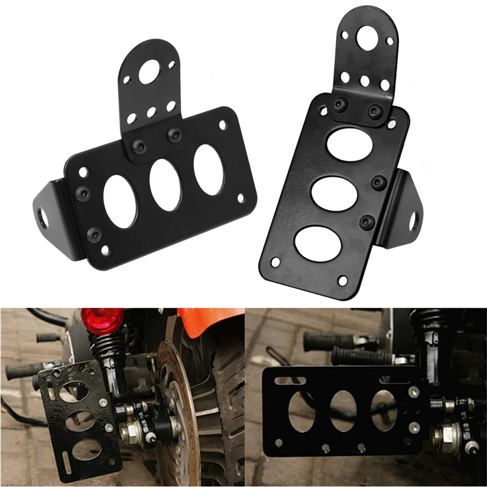 Motorcycle Brake Tail Light License Plate Side Mount Metal Bracket ...