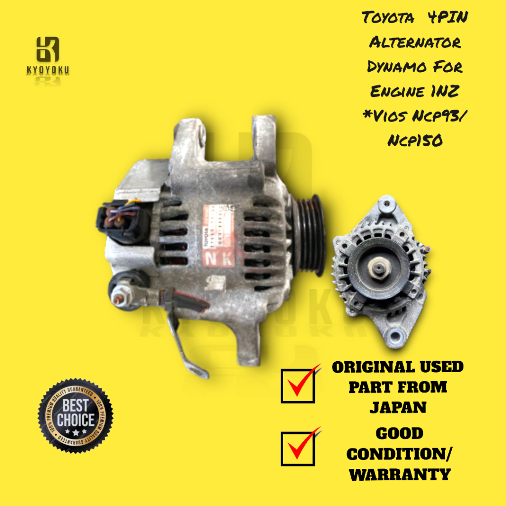 KYOYOKU - Alternator Toyota Vios Ncp93/Ncp150 4PIN Alternator Dynamo ...