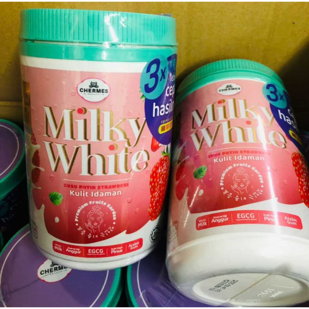 🔥💖CHERMES Milky White Strawberry 500gm KColly Whitening Booster Halal🤞 ...