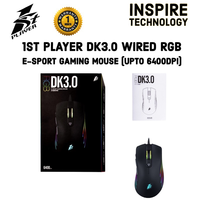 1st Player DK3.0 Wired RGB E-Sport Gaming Mouse (Upto 6400dpi) | Shopee Malaysia