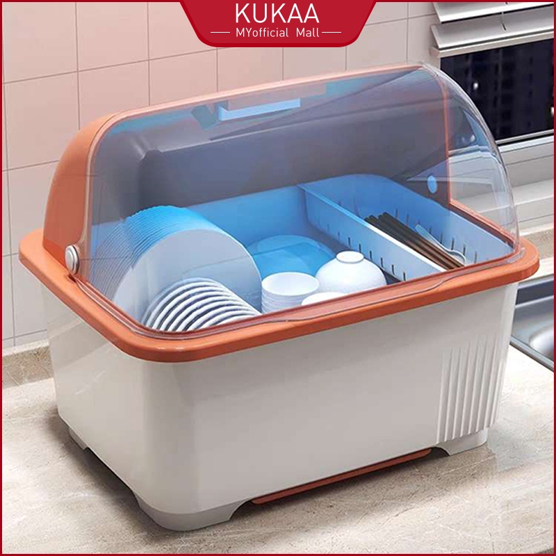 UVsanitize Cover Dish Rack With Cover Dust-proof Dish Drainer Rack ...