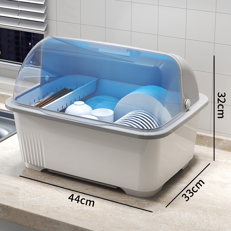 UVsanitize Cover Dish Rack With Cover Dust-proof Dish Drainer Rack ...