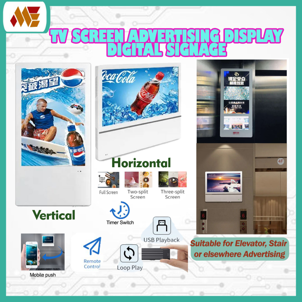 24 Inch Indoor Video Wall Mounted LCD Tv Screen Monitor Digital Signage ...