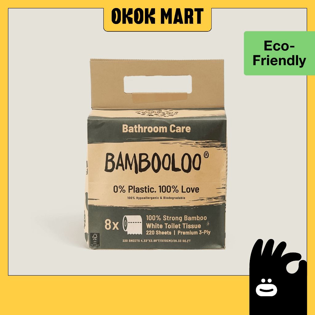 Bambooloo Bamboo Toilet Roll 8 Rolls | Bamboo Toilet Roll ( 8 rolls ...