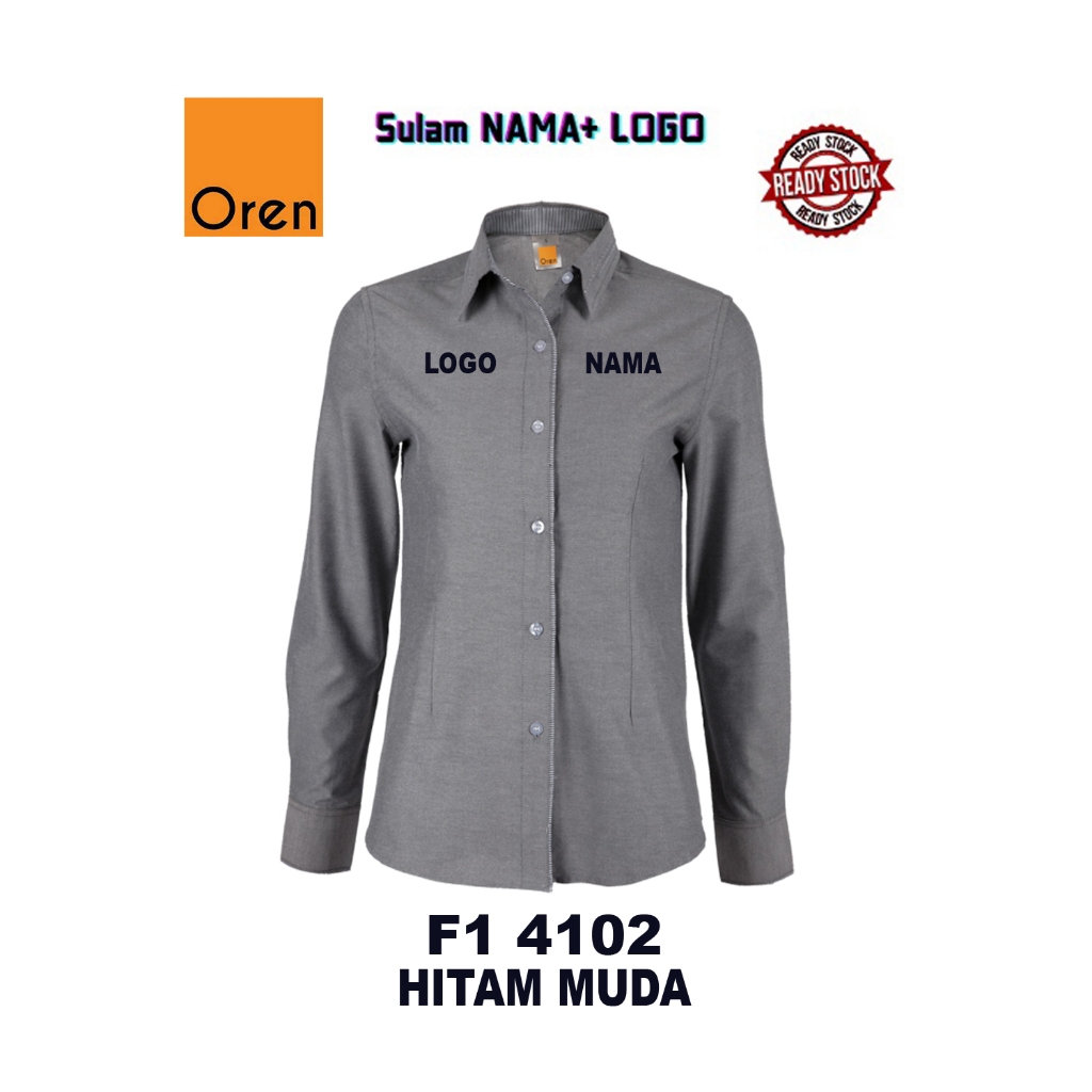 BAJU KORPORATE PEREMPUAN HITAM MUDA LENGAN PANJANG F1 4102 jenama oren ...