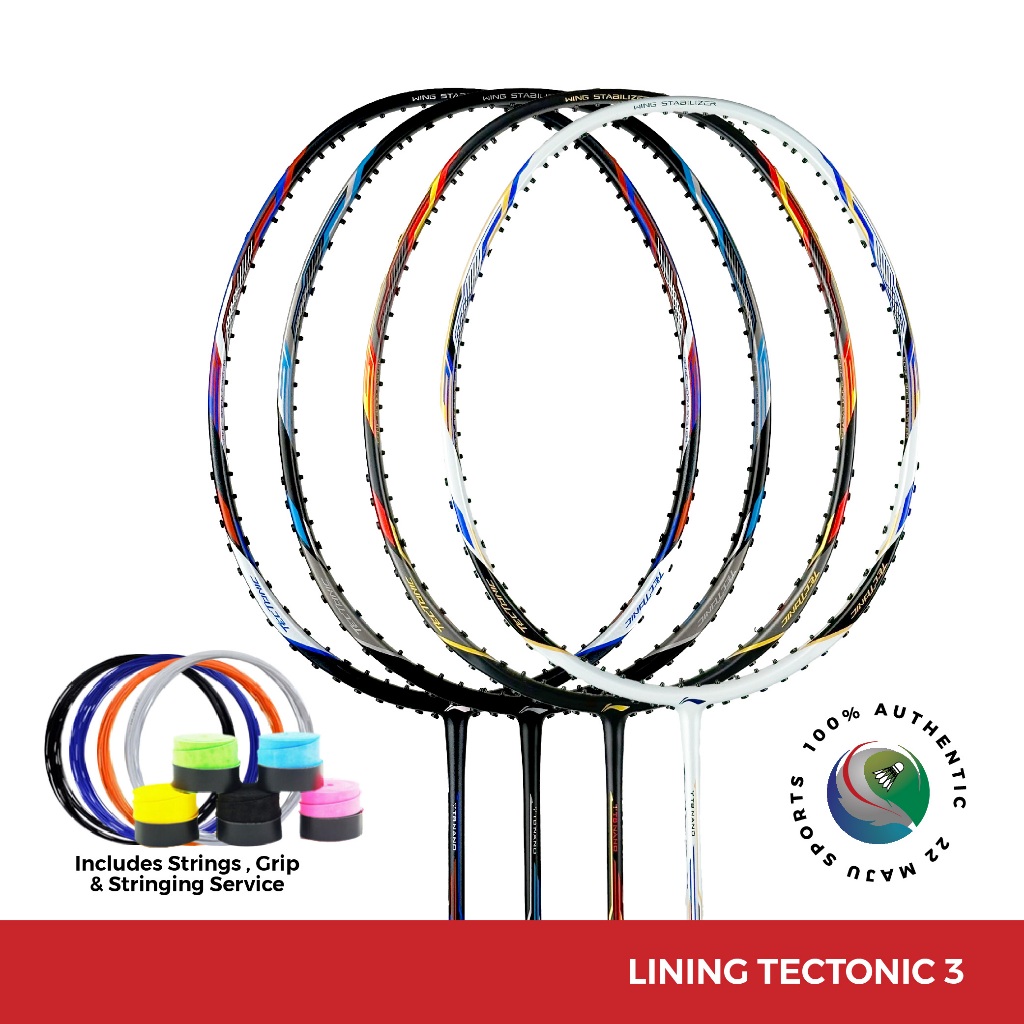 LI-NING TECTONIC 3 R-SERIES ( FOC STRING, GRIP ) BADMINTON RACKET ...