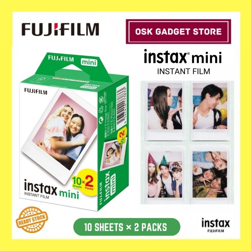 Fujifilm Instax Mini Film Twin Packs | 10 Sheets × 2 Packs | 20 Sheets ...