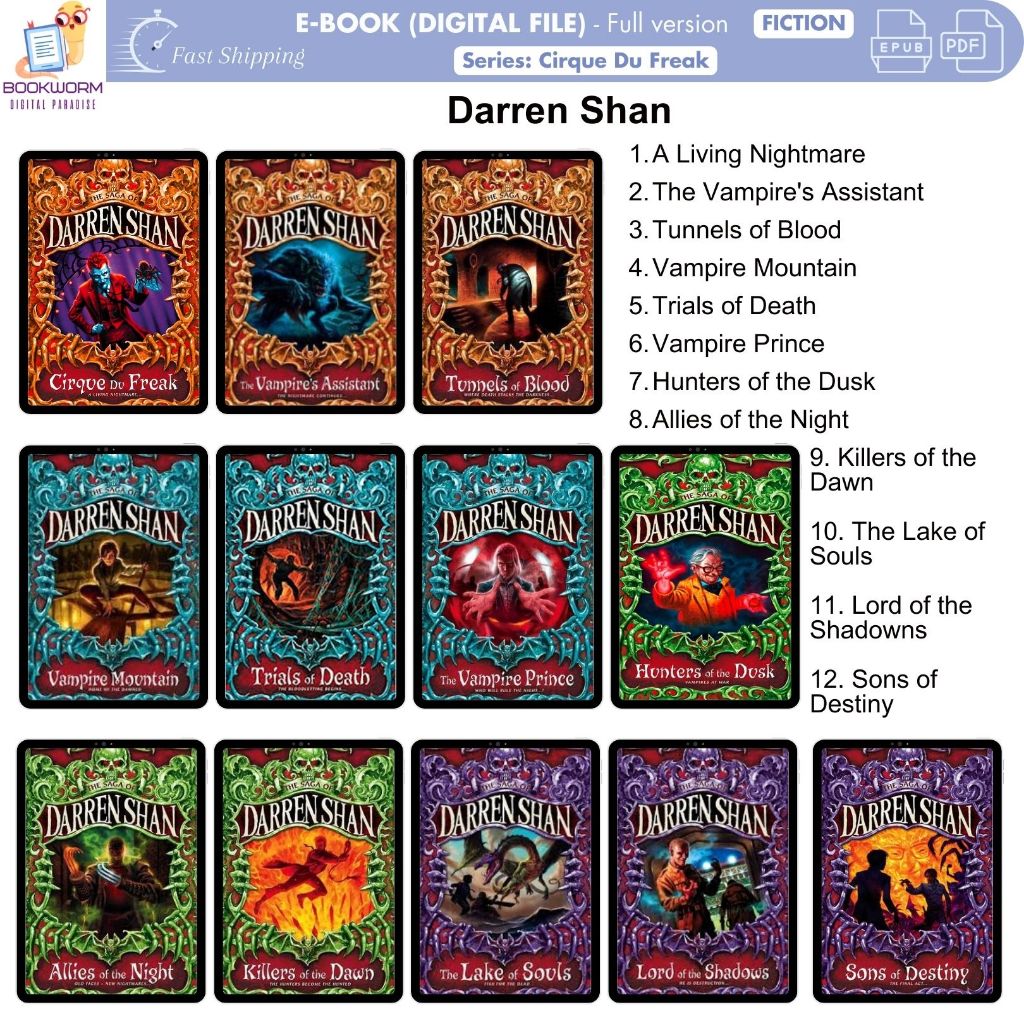 Darren Shan Cirque Du Freak 12 in 1 bundle digital books | Shopee Malaysia