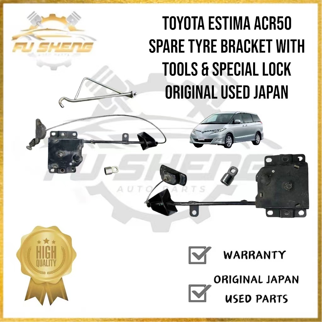 Toyota Estima ACR50 Spare Tyre Bracket with Tools & Special Lock ...