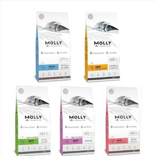 Molly dry cat food/super premium cat food/makanan kucing 2kg (Kitten ...