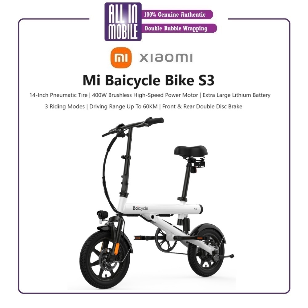 Xiaomi Mi Baicycle Bike S3 (EBIKE I Foldable Bike I 400W Motor I Double ...