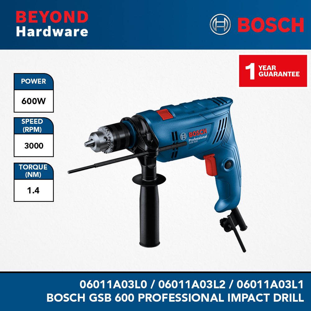 BOSCH GSB 600 Professional Impact Drill - 06011A03L0 / 06011A03L2 ...