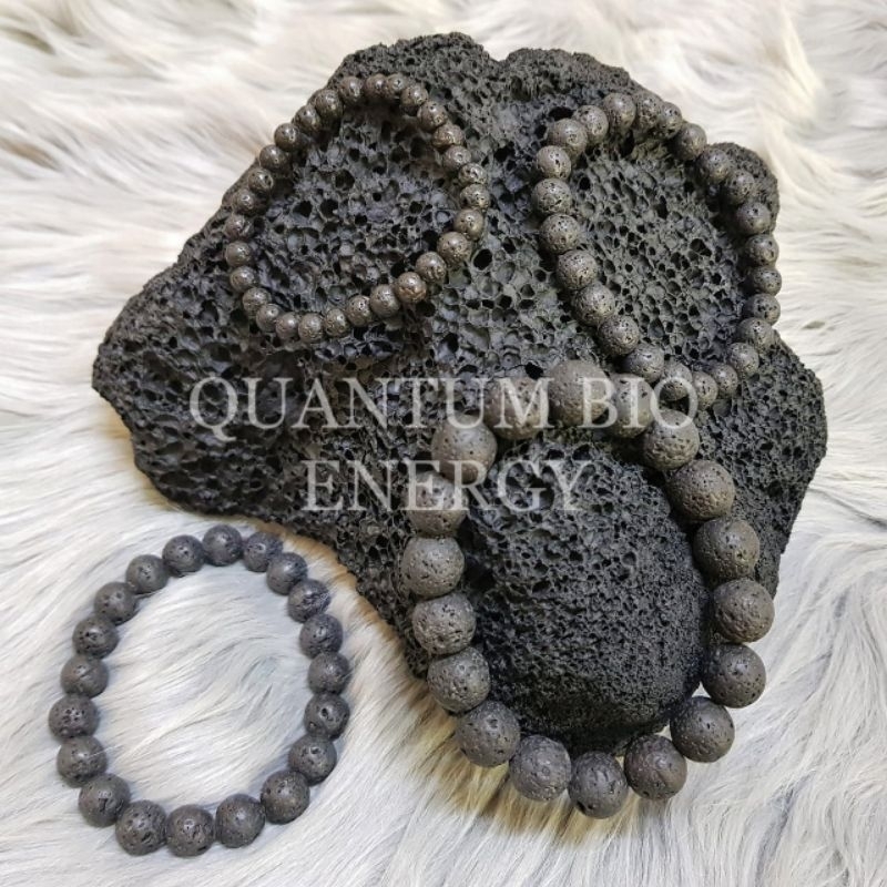 Gelang Batu Larva Gunung Berapi 100% ASLI/TULEN (Handmade) | Shopee ...