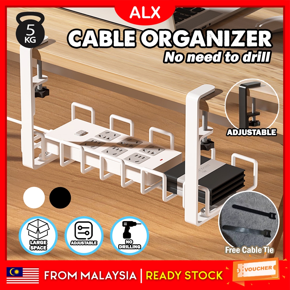 ALX Under Desk Rack Adjustable Cable Storage rack Management Hidden ...