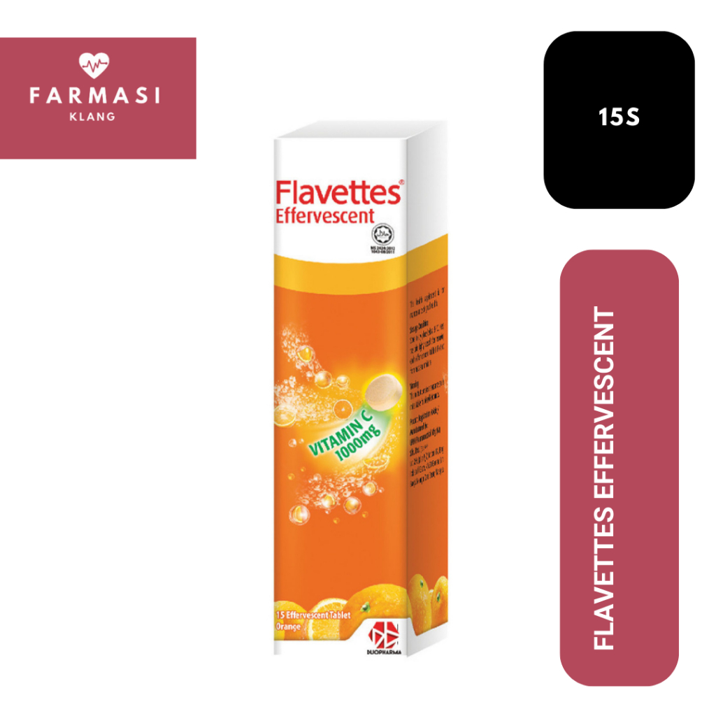Flavettes Effervescent Vitamin C 1000mg 15s exp 5/25 | Shopee Malaysia