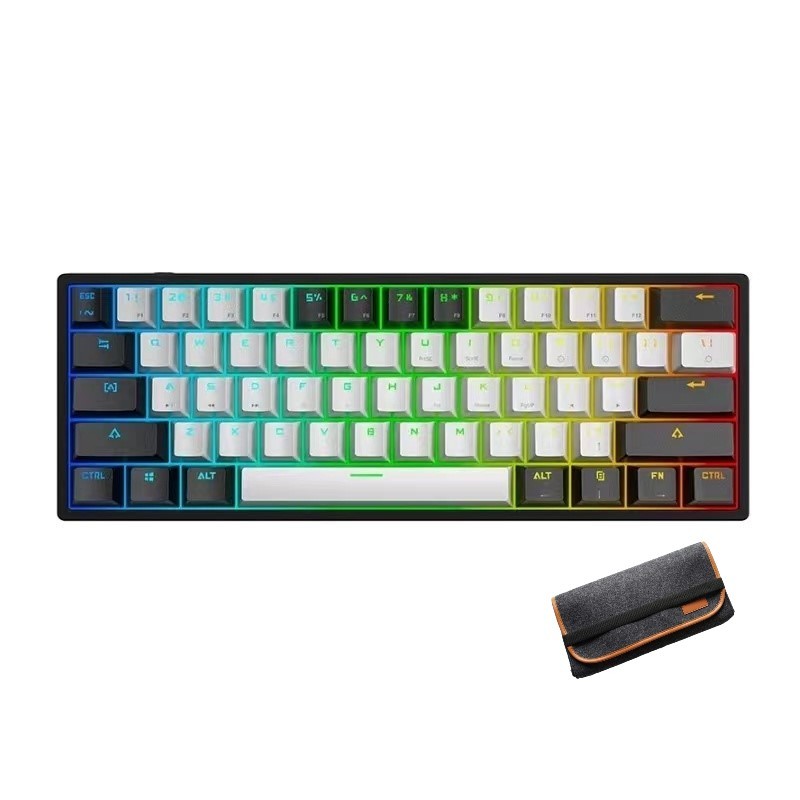 Leaven K620 Real Mechanical Keyboard 60% Gaming Small Mini 61 Keys Mix ...