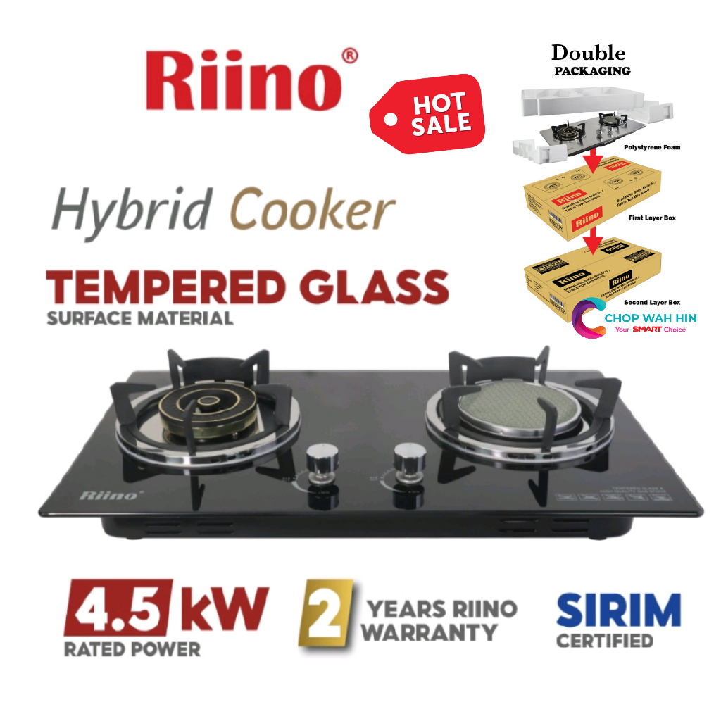 Riino Tempered Glass Infrared & Gas Stove Build-In / Tabletop Hybrid ...