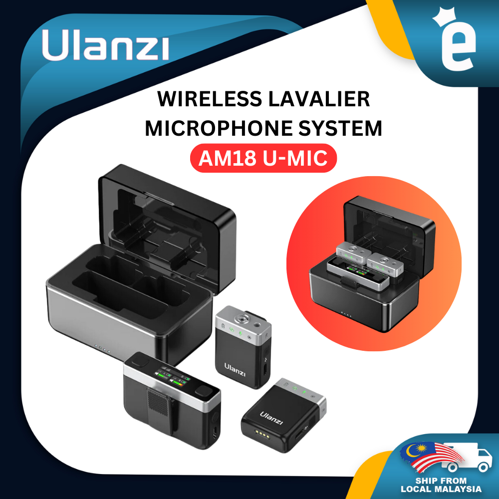 Ulanzi AM18 U-Mic Wireless Lavalier Microphone System Small, Lightweight, Portable For Video ...